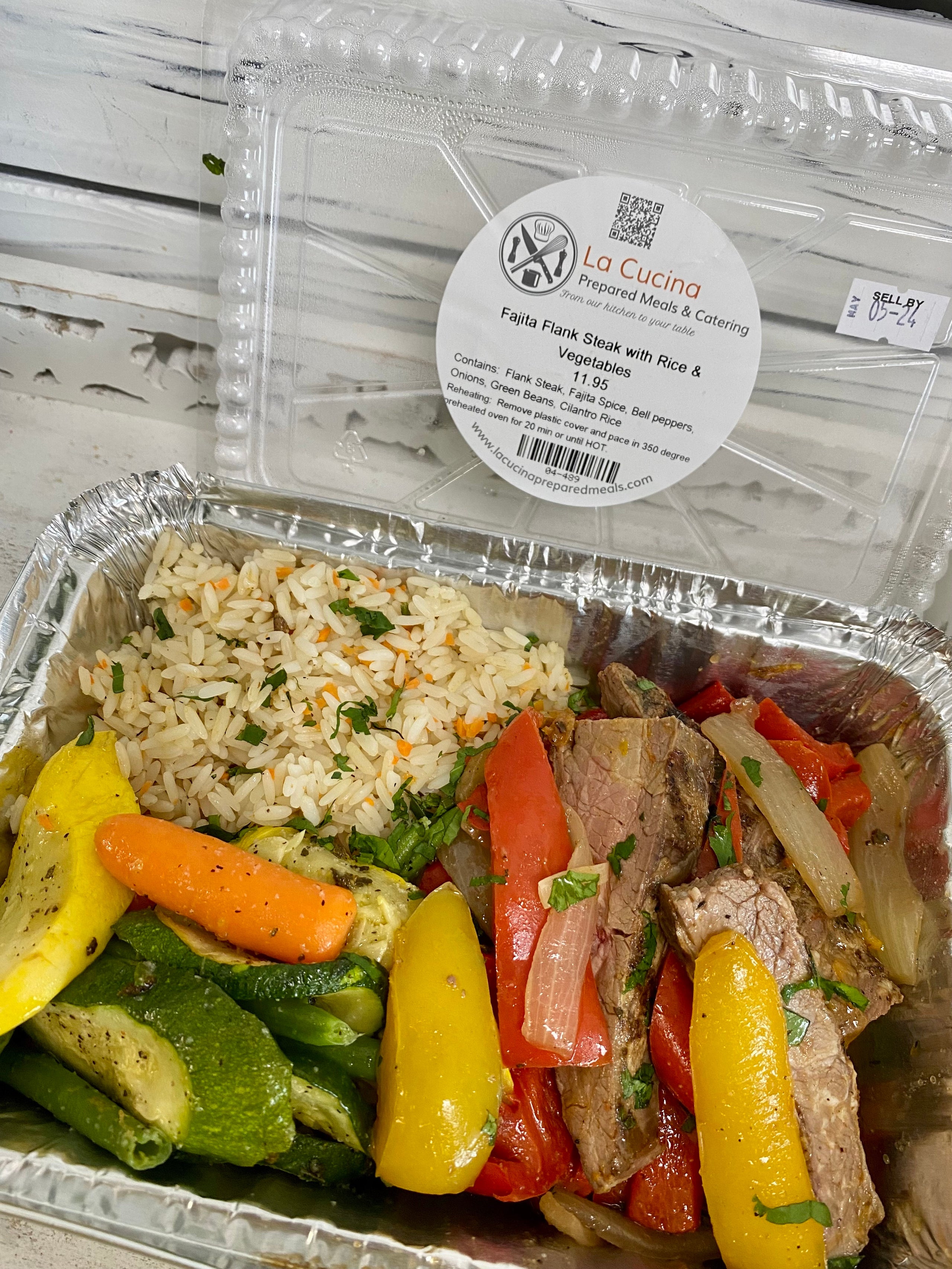 Steak Fajita Filet Tips with Rice & Vegetables | La Cucina Prepared ...